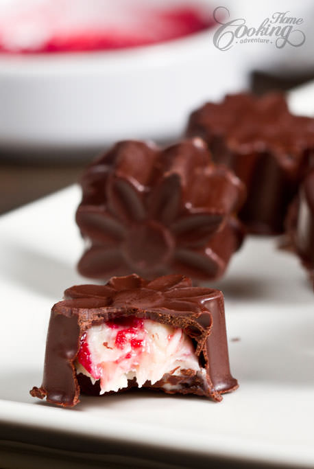 Raspberry Chocolate Molded Candies - Homemade Candy Recipe