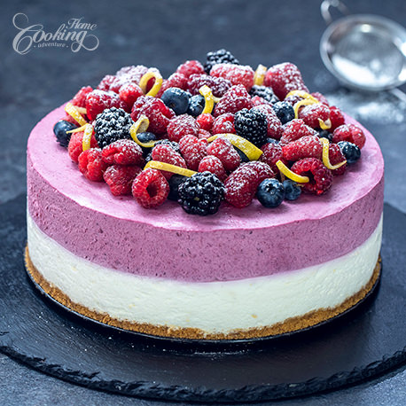 Berry Lemon Yogurt Mousse Cake - No-bake Berry Summer Cake