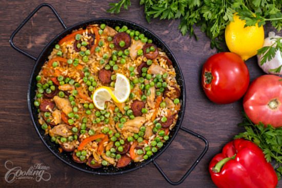 Chicken and Chorizo Paella - Chicken and Chorizo Rice Paella Style