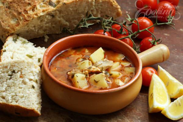 Fish Fillet Soup Recipe with Tomatoes and Orange Juice