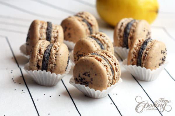 Poppy Seed Macarons with French Meringue Method