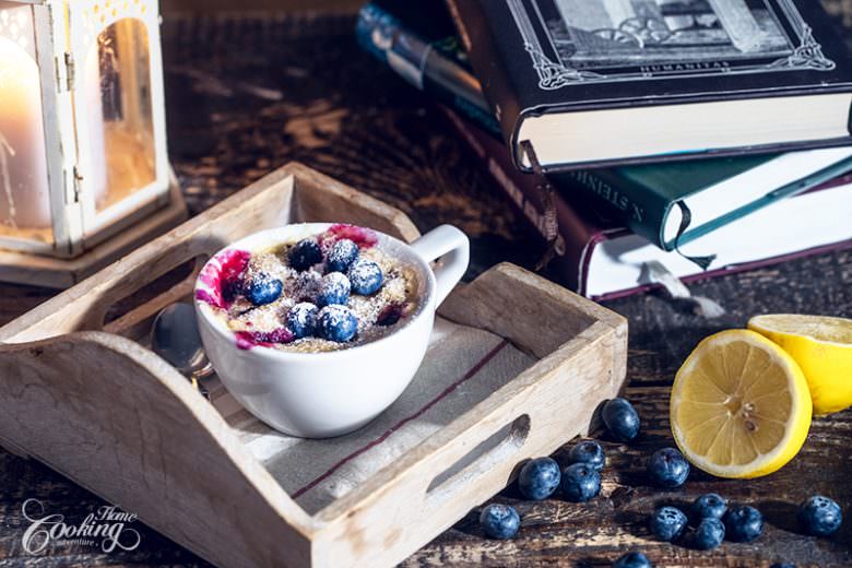 1 Minute Blueberry Lemon Mug Cake