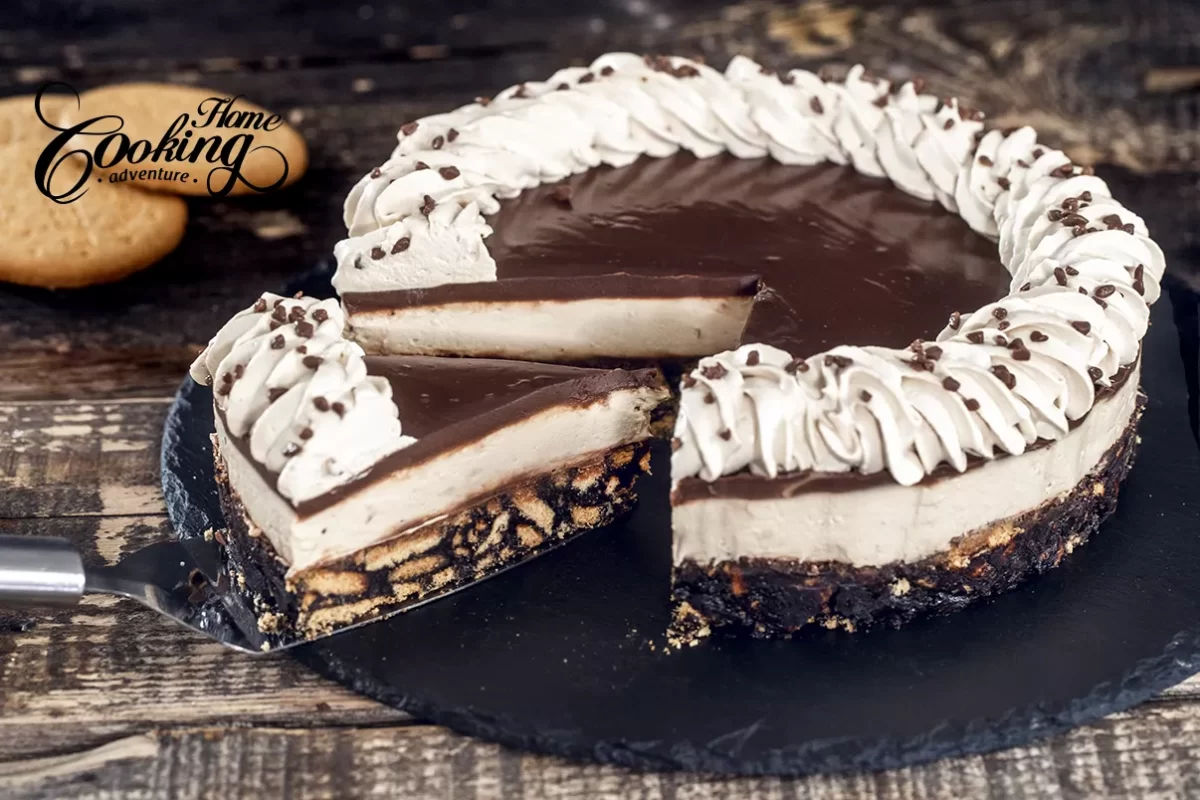 No-Bake Chocolate Biscuit Mocha Mousse Cake